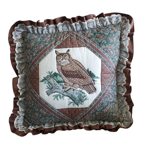 Unbranded | Accents | Vintage 7s Pasley Lace Owl Decorative Throw ...